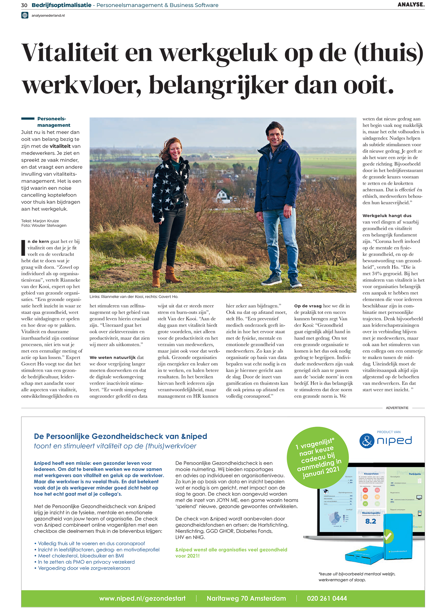 Rianneke en Govert in Het Financieele Dagblad - &niped
